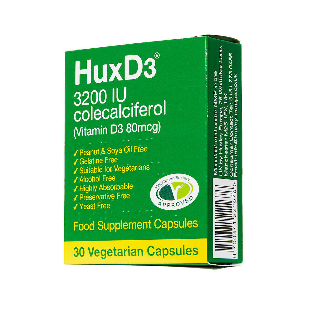 Hux D3 Colecalciferol Vitamin D3 3200 IU Capsules x 30 Pack Of 1 Hux D3 Colecalciferol Vitamin D3 3200 IU Capsules x 30 Pack Of 1